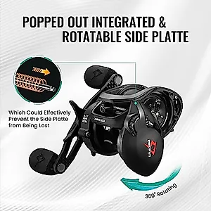 Piscifun Carbon XCS Baitcaster Reel, 5.5 oz Baitcasting Fishing Reel, 8.1:1 Gear Ratio & Dual Brake System Carbon Frame Smooth Casting Reel, Carbon Black Right Handed