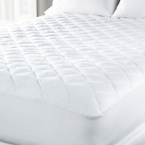 Luxury Eddie Bauer 300 TC Hypoallergenic Premium Cotton Mattress Pad - Medium Weight - Made in the USA (Queen)