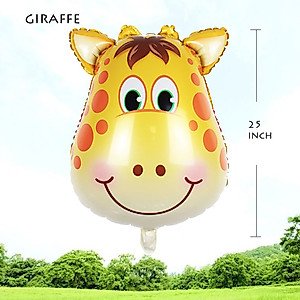 Jungle Safari Birthday Party Decorations - 6 Pack Giant Safari Animal Balloons for Boy Kids Safari Jungle Baby Shower Wild One Birthday Zoo Party Decorations