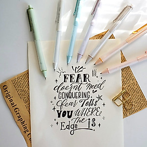 WRITECH Gel Ink Retractable Pens: Black Ink 0.7mm medium Point Pen Set, Extra Smooth Tip No Bleed Smear Smudge Refillable Clickable Pens Bulk for Writing Journaling Multicolor Fine Pens 8ct