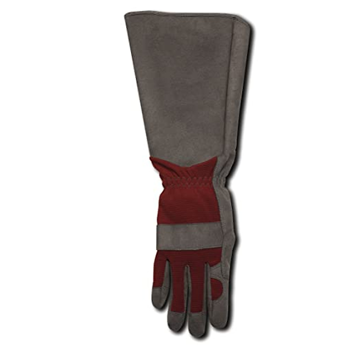 MAGID Professional Rose Pruning Thorn Proof Gardening Gloves with Extra Long Forearm Protection for Women (TE195T-S) - Puncture Resistant, Grey & Maroon, 6/XS (1 Pair)