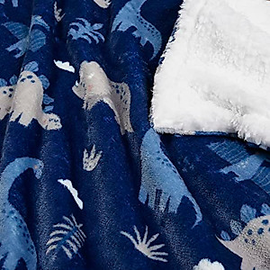 Life Comfort Ultimate Sherpa Baby Blanket, Dinosaur Premium Soft Plush and Warm Fluffy Fleece for Newborn, Infant, Toddler Perfect for Stroller, Crib, Travel, Nursery (30 x 40 inches)