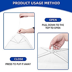 7 Packs Mesh Food Cover for Outside,1 Large 40"X24" and 6 Packs 17"X17" Pop-Up Mesh Screen Food Tent Umbrella Reusable and Collapsible Food Net for Picnic Accessories and Outdoor Party Home Use