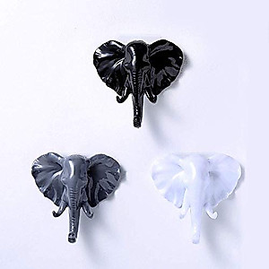3 Pack Elephant Head / Deer Head Single Wall Hook/Hanger Animal Shaped Coat Hat Hook Heavy Duty, Rustic, Decorative Gift (Elephant)