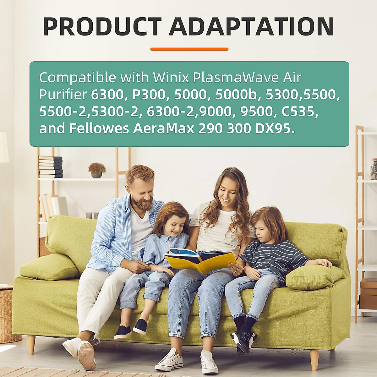 C535 Replacement Filter for Winix 115115 HEPA Replacement Filter A Plasmawave 5300 5300-2 6300 6300-2 5500 P300 AM90 Air Purifier(Pack of 4)