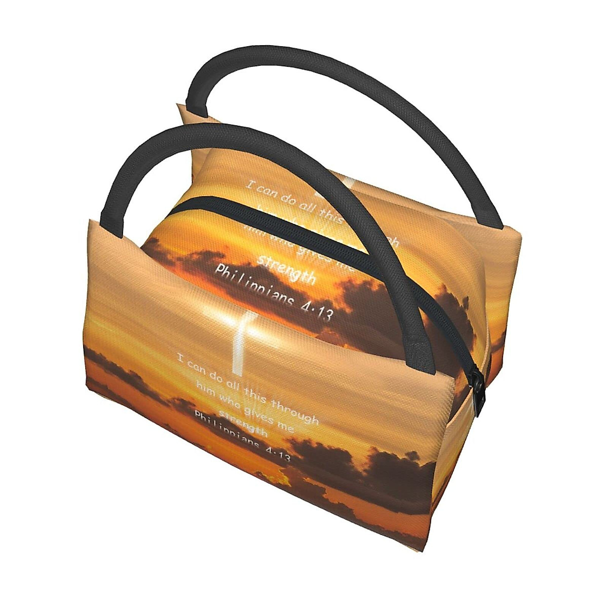 MANQINF Jesus Lunch Bag Bible Verse Lunch Box Large Capacity Cross Insulated Lunch Box Tote Reusable Lunch Box