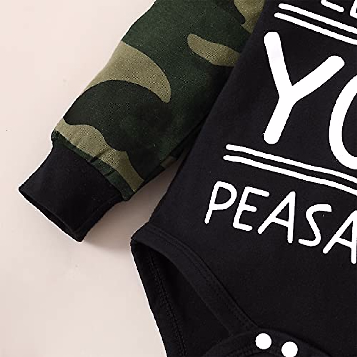Newborn Baby Boy Clothes,Camo Fall Winter Outfits Clothing Black 0-3 months