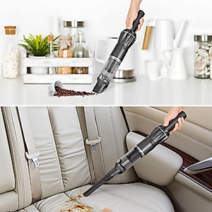 Handheld Vacuum, Cordless Portable Hand Vacuum with 12Kpa Powerful Suction, Lightweight Car Vacuum Cleaner with Upgraded Brushless Motor, Charging Dock, Car Charger