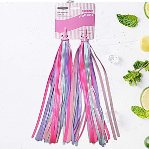 BESPORTBLE 1 Pair Kids Bike Handlebar Ribbons Streamers Colorful Scooter Tassels Grips for Children Boys Girls