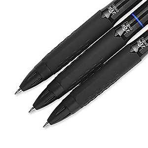 uni-ball 307 Gel Pens, Medium Point, Blue and Black, Box of 12 (2067519)