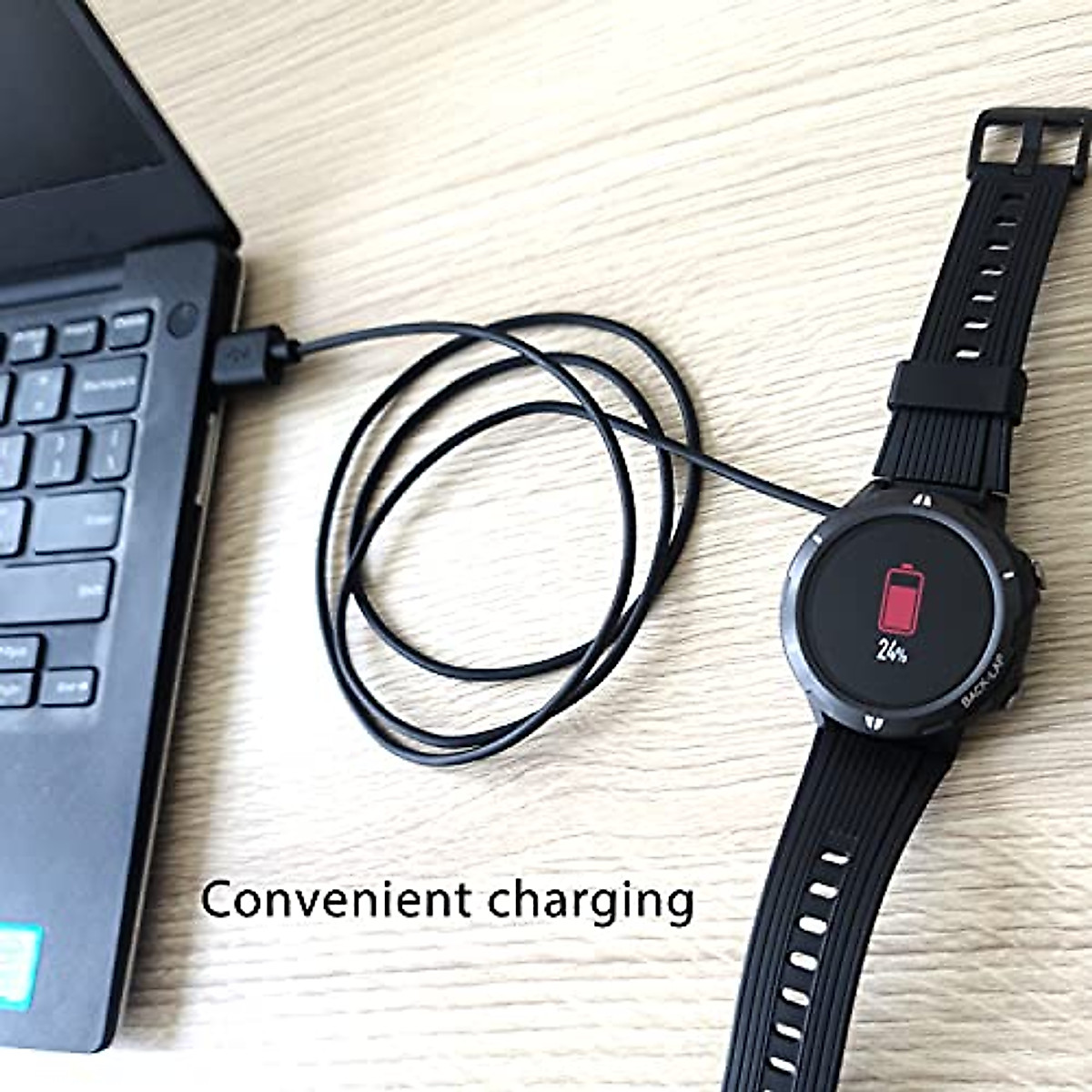 REEYEAR Smart Watch Magnetic Charger Cord [2 Pack], 2 Pin 3.3Ft USB Fast Charging Cable Fits for YAMAY SW021/023 YAMAY/WILLFUL/LETSFIT ID205L ID205U ID205S