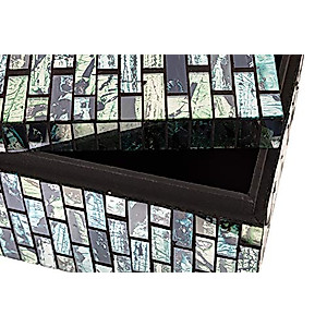 IMAX 96114-3 Aramis Set of 3 Mosaic Boxes, Black/Blue