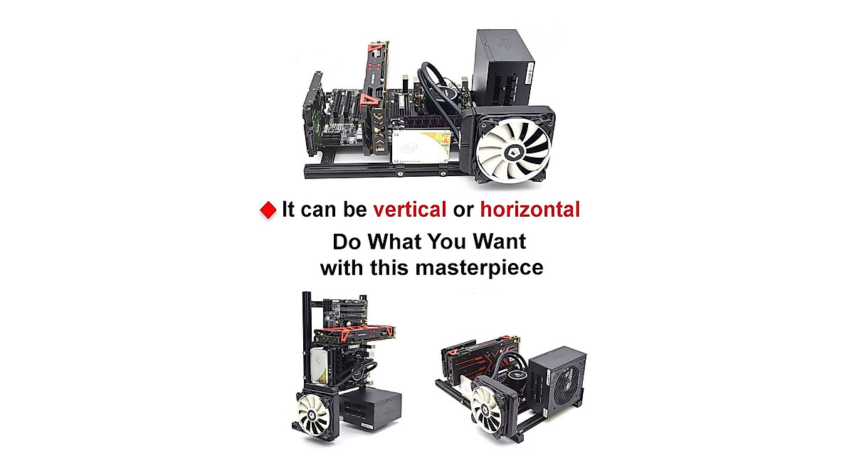 DIY Computer Chassis Bracket Open Motherboard Case Rack M-ATXVertical ...