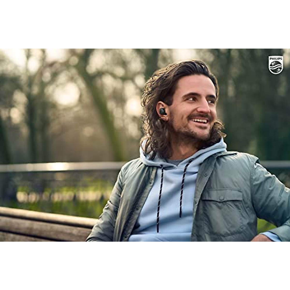 Philips T4556 True Wireless Headphones with Active Noise Canceling (ANC) and IPX4 Water Resistance, Black