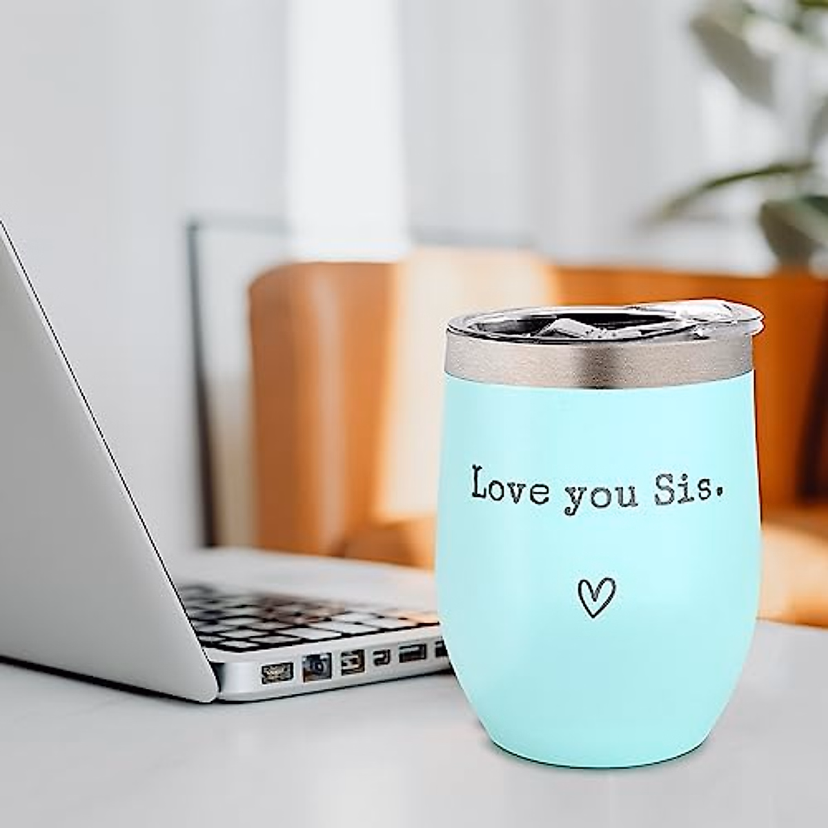 Sister Gifts from Sister - I Love You Sis - Sister Gifts for Birthday - Graduation Gifts Thanksgiving Christmas Gifts for Sister - 12oz Coffee Cup(Mint)