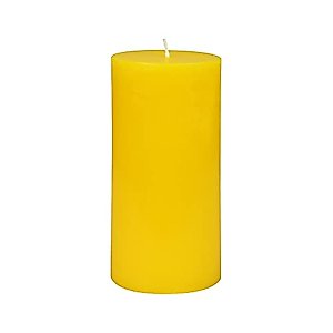 Zest Candle Pillar Candles, 3 by 6-Inch, Yellow Citronella
