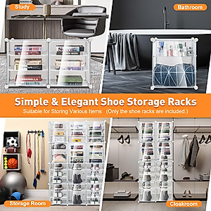 CHALIGHT 12-Tier Shoe Rack - 72 Pairs Shoe Storage Organizer - Stackable, Portable Cabinet (3-Tier Box x 12)