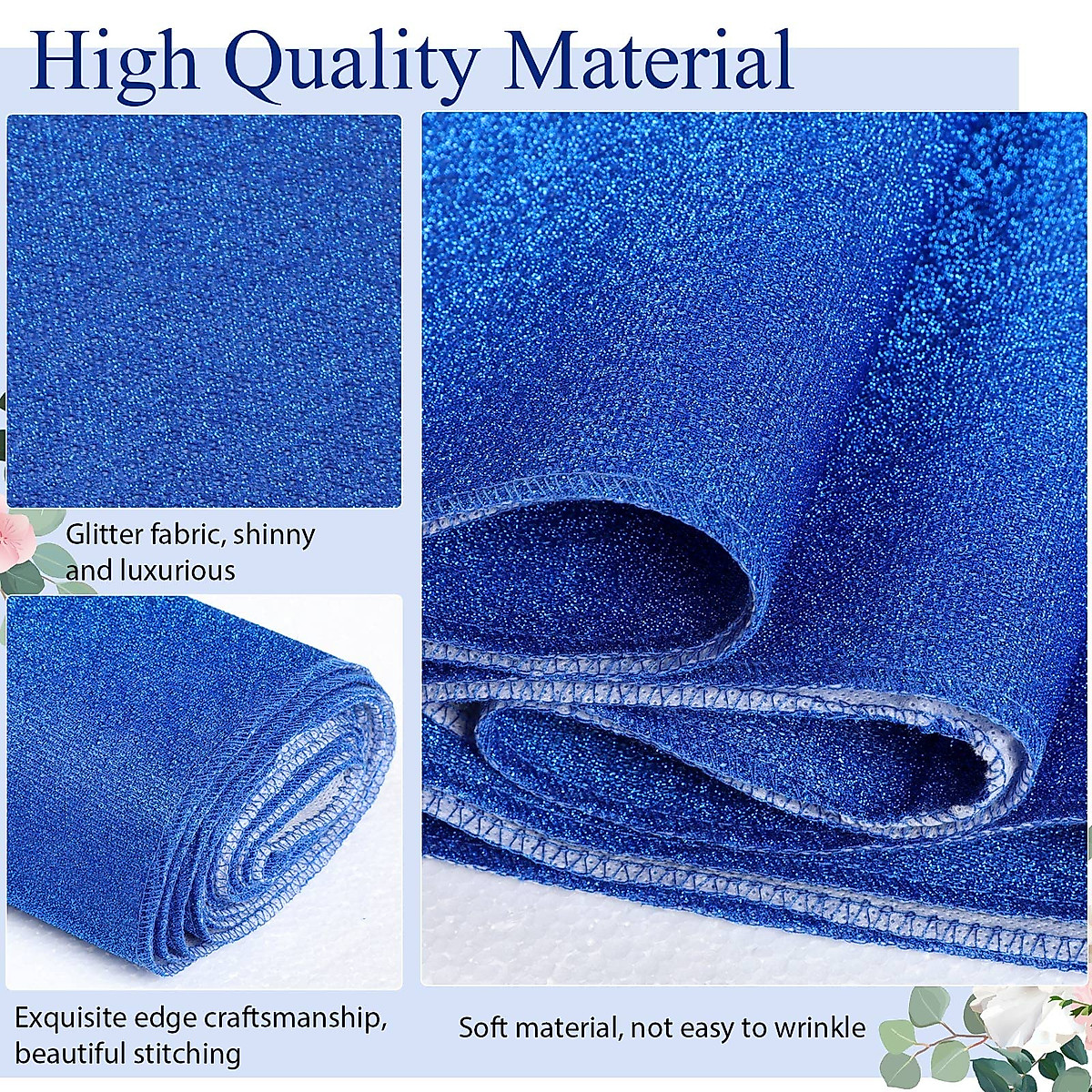 Shihanee Sequin Aisle Runner for Wedding Glitter Wedding Rug Runner with Carpet Tape Sparkly Prom Outdoor Floor Carpet Runner for Ceremony Event Halloween Christmas New Year Party(2 x 15 ft,Blue)