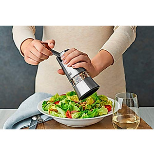 Kuhn Rikon Epicurean Adjustable Ratchet Grinder with Ceramic Mechanism for Salt, Pepper and Spices, 8.5 x 2.75 inches, Stainless Steel