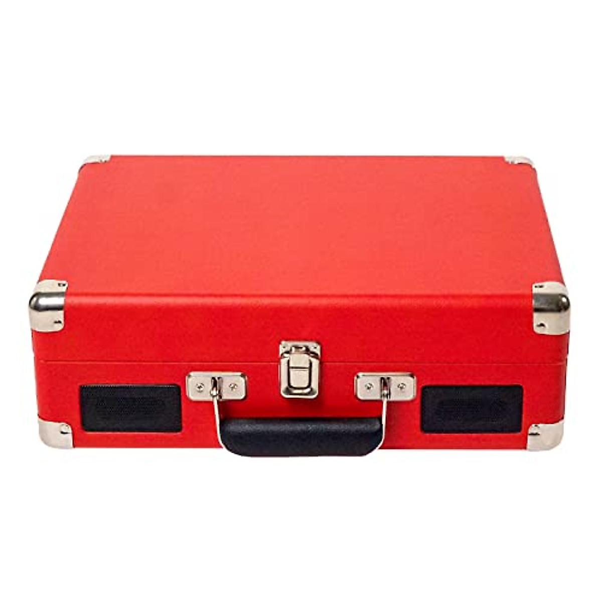 VICTOR Metro 3-Speed Portable Suitcase Turntable Record Player with Dual Bluetooth in & Out and Built-in Stereo Speakers, Red