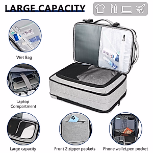 MIYCOO Travel Backpack for Women Men，Carry on Backpack Large Laptop Backpack Hiking Backpack School Bag for Outdoor Sports, Grey