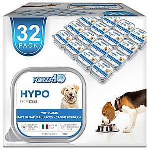 Forza10 Wet Hypoallergenic Dog Food, Lamb Flavor, Canned Sensitive Skin Dog Food, for Adult Dogs with Skin Issues, 32 Pack Case of 3.5 Ounce Each