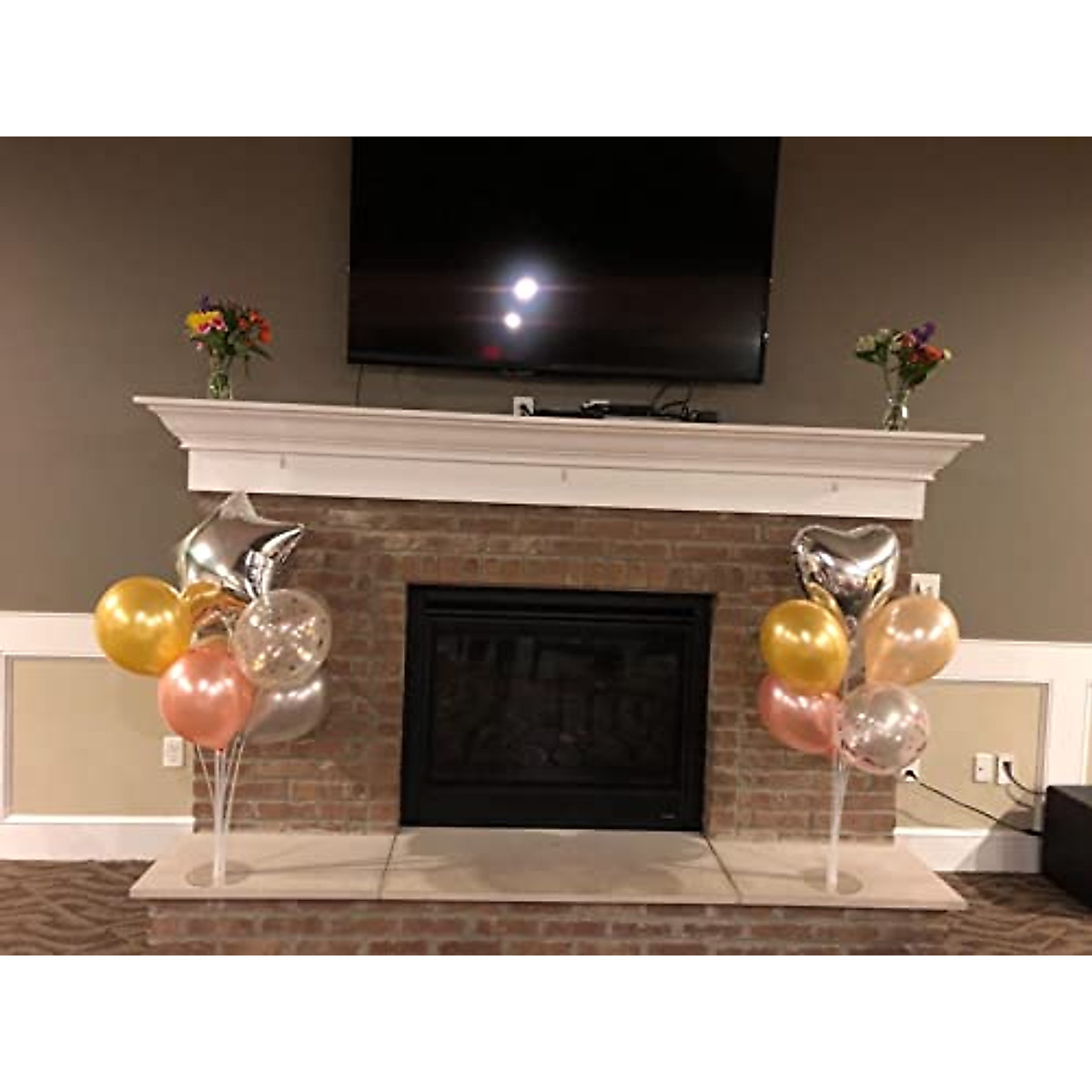 Table Balloon Stand Kit - 7 Sets,Reusable Clear Balloon Holder Stand for Table with Balloon Flower Clips,Glue Dot for Birthday Wedding Party Decorations,Christmas,Happy Birthday Balloons Decorations