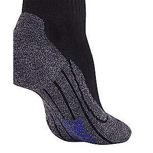 FALKE Women's TK2 Explore Cool Short Hiking Socks, Quarter, Medium Padding, Breathable Quick Dry, Cooling, Lyocell, Black (Black-Mix 3010), 9.5-10.5, 1 Pair