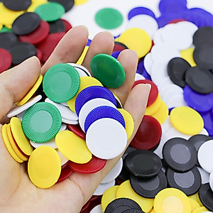 Darovly 600Pcs Plastic Poker Mini Chips in 6 Colors Bulk Poker Card Game Chips for Game Play Learning Math Counting Kids Teaching Rewards（2.2CM in Diameter）