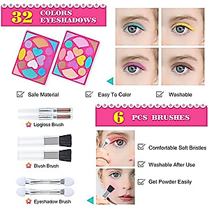 Tomons Kids Makeup Kit for Girls Princess Real Washable Cosmetic Pretend Play Toys with Mirror - Safety Tested- Non Toxic