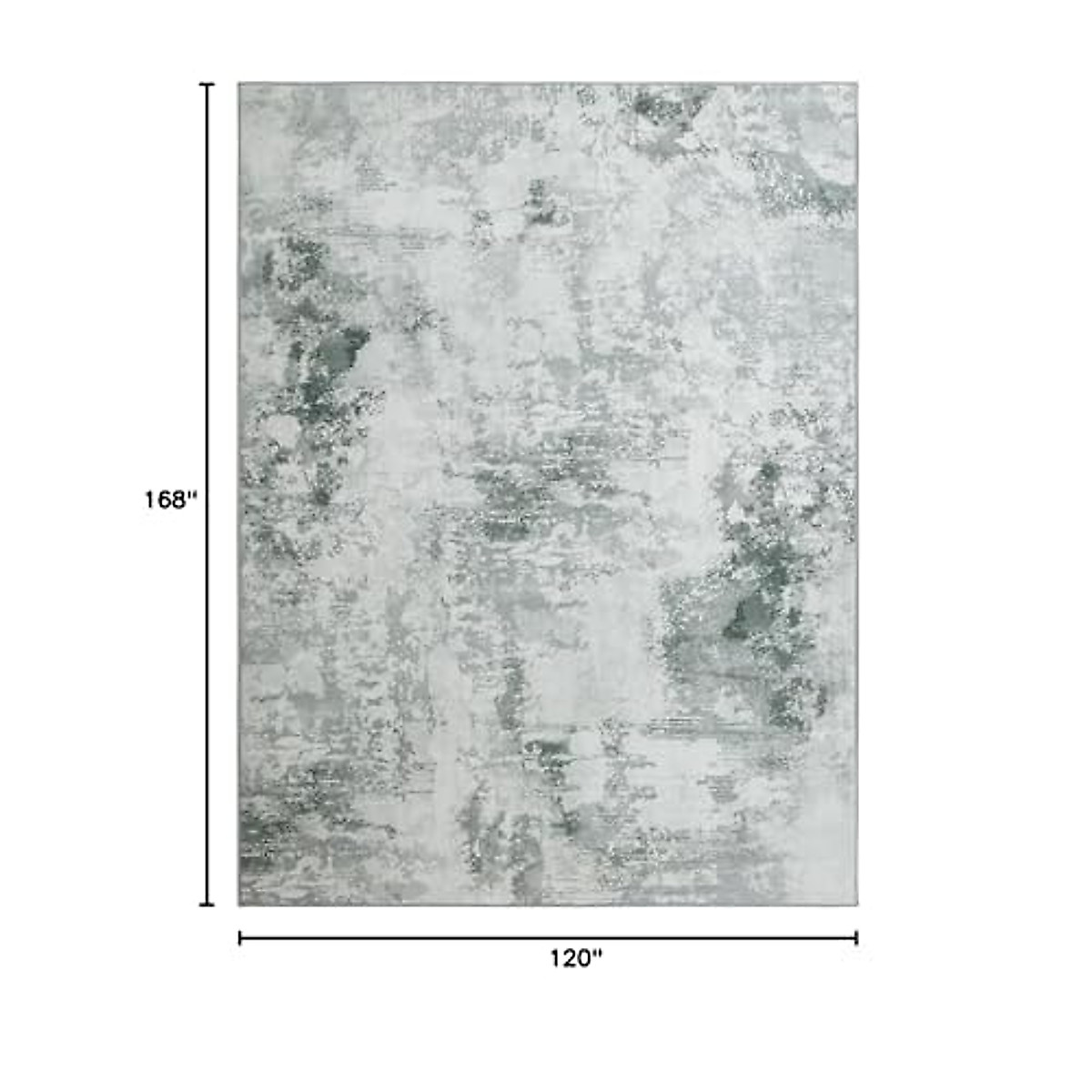 HOMBYS 10x14 ft Modern Area Rug for Living Room Bedroom, Large Abstract Floor Carpet with Non-Slip Backing for Indoor Office Dining Room, Boho Farmhouse Home Deco, Grey, Machine Washable