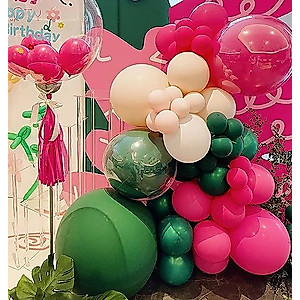 KALOR Hot Pink Balloons Garland Arch Kit 110Pcs - Different Sizes 18/12/10/5 Inch Party Balloons for Birthday Baby Shower Wedding Graduation Party Decorations