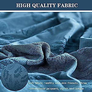 TVPFM Stretch Sofa Slipcover, Jacquard Sofa Cover Elastic Bottom Soft Furniture Protector for L-Shaped Sofa Cover for Pets Living Room-Blue-4 Seater