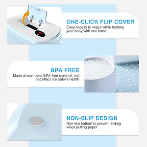 Baby Wipe Warmer Wipes Dispenser : High Capacity LED Display Silent Heating - Wipes Diaper Warmer with Adapter for Newborn Baby