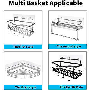 Mivvosakuki 2pcs Shower Caddy Adhesive Replacement,Shower Shelves Adhesive Strip Pad Shower Organizer Sticker Replacement Bathroom Heavy Duty Strong Sticky Wall Adhesive