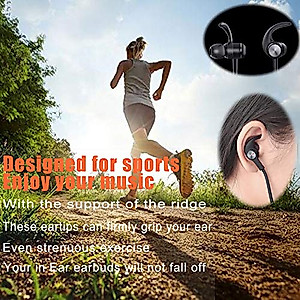 Pack: 3 Pairs (M) Ear Wing Tips Silicone Ear Hooks Replacement Ear Fins, 3 Pairs(LMS) Eartips Replacement Earbuds Tips for in Ear Sport Earphone, 2 Pcs 360° Cord Clips, for Jaybird x4 X3 x2 x More