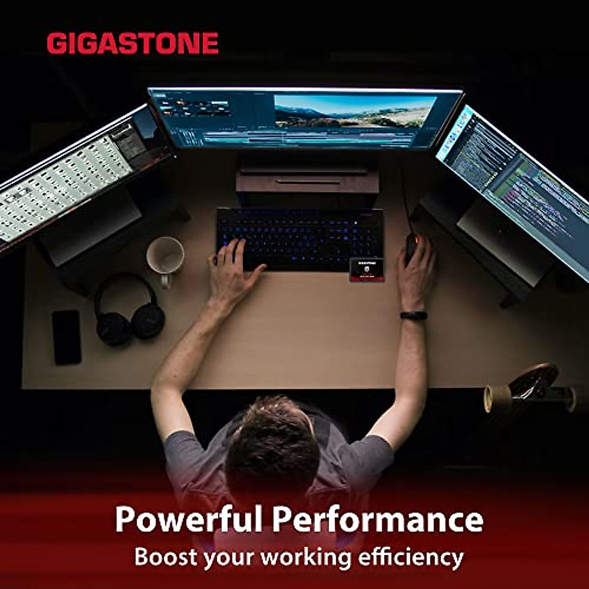 Gigastone Game Turbo 256GB SSD SATA III 6Gb/s. 3D NAND 2.5" Internal Solid State Drive, Read up to 520MB/s. Compatible with PC, Desktop and Laptop, 2.5 inch 7mm (0.28”)