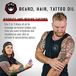 GIBS Grooming Alpha Male Beard, Hair & Tattoo Oil, 1 Fl Oz