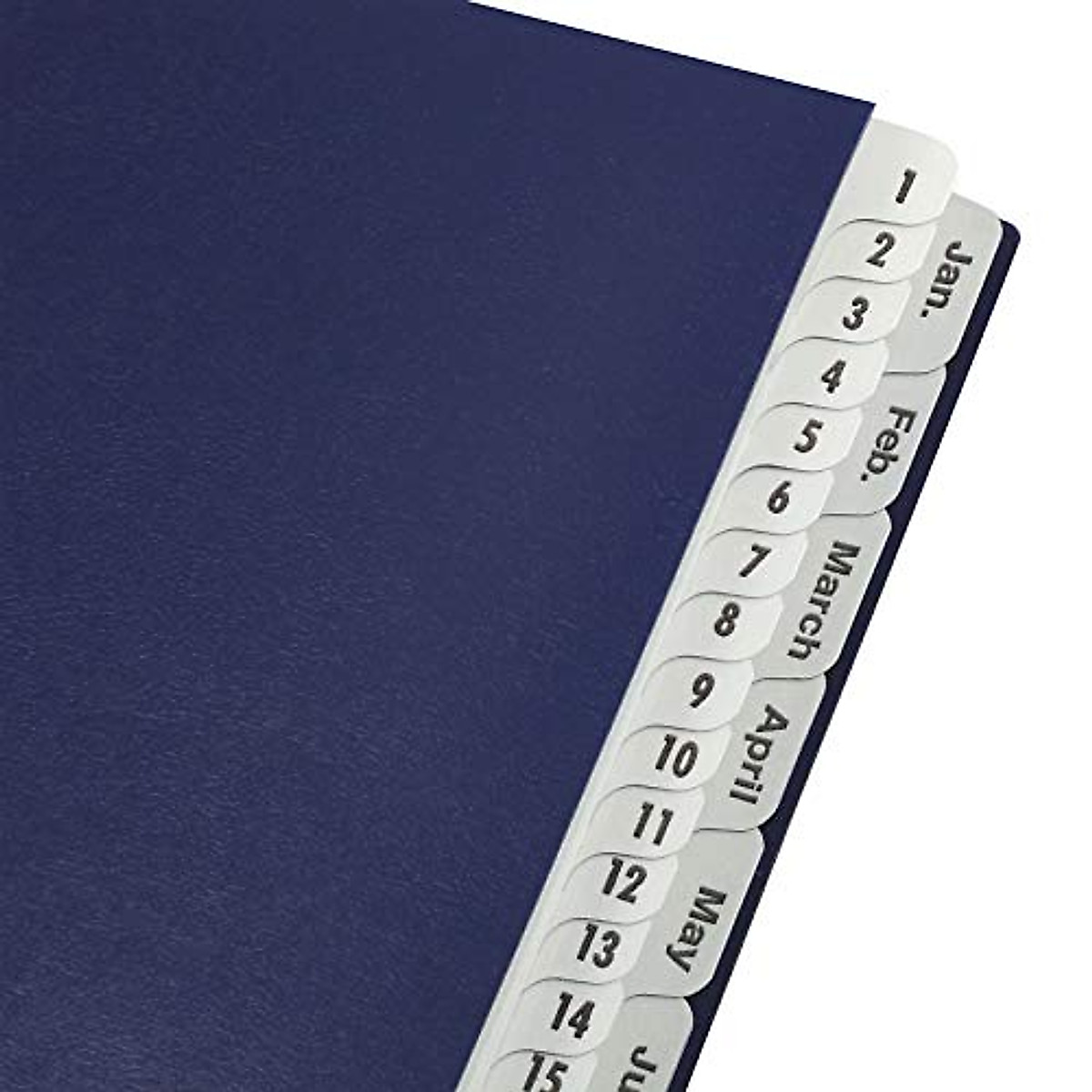Pendaflex DDF5OX Expanding Desk File, 1-31/Jan-Dec, Letter, Acrylic-Coated Pressboard, Dark Blue (DDF5-OX)