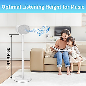 Heavy-Duty Speaker Stand for Sonos Era 300 Stand with Cable Management Floor Speaker Stands for Sonos Era 300 Speaker Stand for Easy and Secure Mounting, White