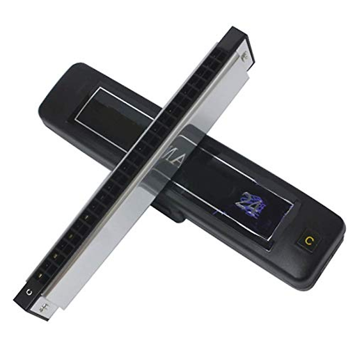 WAAZVXS Tremolo Harmonica 24 Hole 48 Tone Blues Harp Mouth Organ Key of C ABS Resin Brass Reed Musical Instruments (Color : Key A)