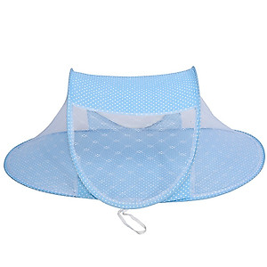 Raguso Crib Net, Soft Baby Net Easy to Carry Infant Bed Net for Outdoor Activities(Blue)