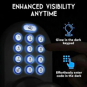 MiLocks TKK-02SN Tkk-Sn Digital Door Knob Handle Lock with Electronic Keypad - Keyless Entry Smart Door Lock with Adjustable Latch Locks, Audible Tones for Interior Front Doors & More, Satin Nickel