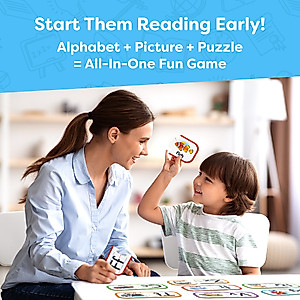 Alphabet Puzzle Games for Kindergarten - 26 Pairs Self-Correcting ABC Puzzle Alphabet Matching Game - ABC Learning for Toddlers - Sturdy Alphabet Learning Toys Learning Letters Matching Game