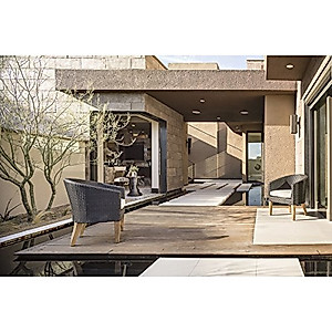 Outdoor 6 in.LED Square Cast Aluminum Modern Cylinder with Up and Down Light Wall Lantern Antique Bronze