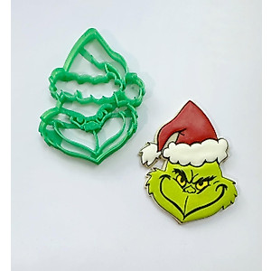 CHRISTMAS COOKIE CUTTERS Head/Face With Santa Hat Leaning Christmas Tree and Hand Holding Ornament Holiday Christmas Cookie Cutters (3 Pack)