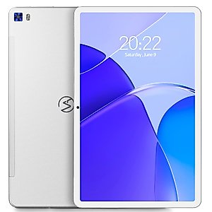 VASOUN Android 11 Tablet 10.4 inch, 2K IPS Screen,128GB ROM, 4G LTE Dual SIMS, 2.0GHz Octa-Core Gaming Tablet, 8000Mah Battery, Stereo Speakers, 5G WiFi, Bluetooth5.0, GPS, Type-C Tablet(Silver)