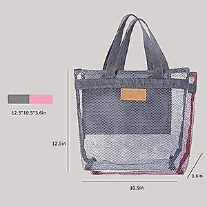 huihaochenggong 2 Pack Mesh shower caddy shower bag 12.5x10.5'' Portable Shower Tote Mesh Shower Caddy Quick Dry Shower Bag with Zipper shower caddy portable For Gym, Travel, Camp, Beach