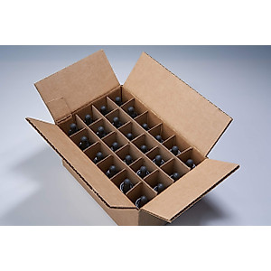 24 Pack Black Coated Boston Round Essential Oils Aromatherapy Glass Bottles Jar With Black dropper cap, 1oz