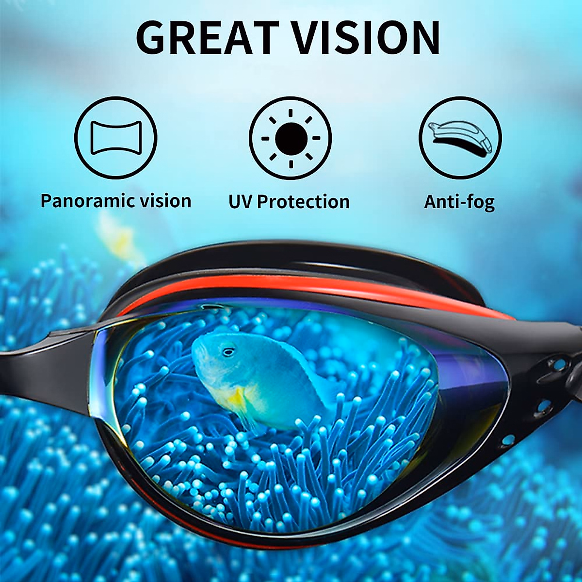 AIKOTOO Nearsighted Swimming Goggles Anti-fog